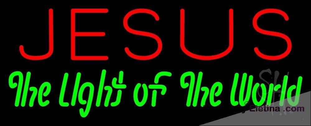 Neon Signs for Wall Decor Jesus The Light Of World Sign Neon Led Tubing ...