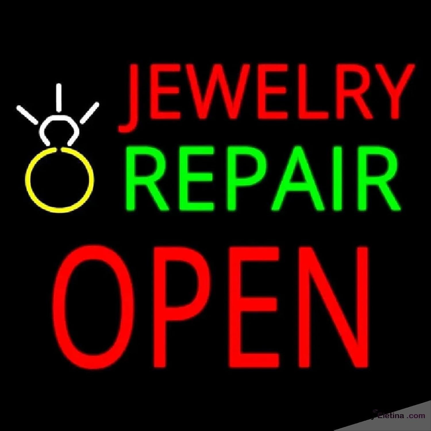 Neon Signs for Wall Decor Jewelry Repair Open Logo Handmade Art Sign ...