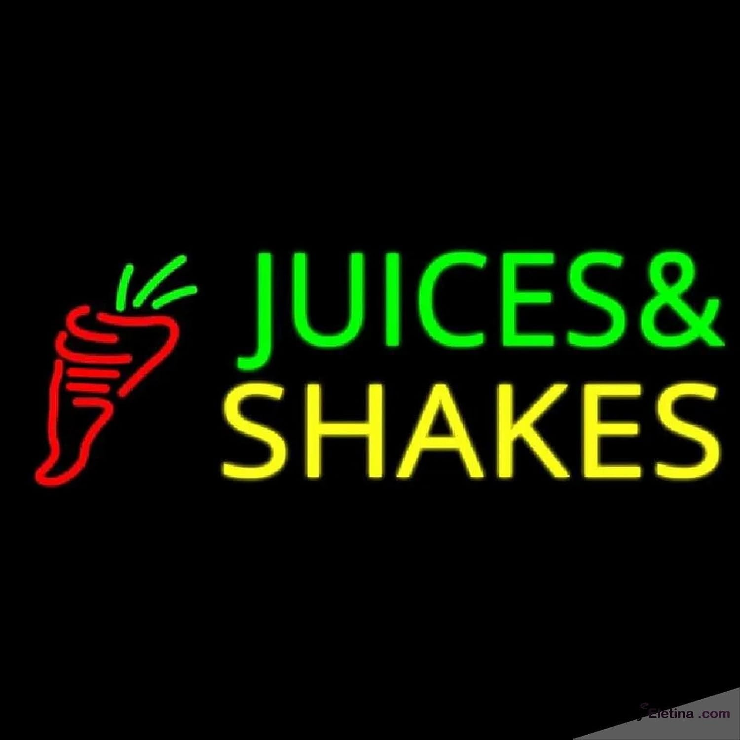 Neon Signs for Wall Decor Juice Shake Handmade Art Sign Neon Led Tubing ...