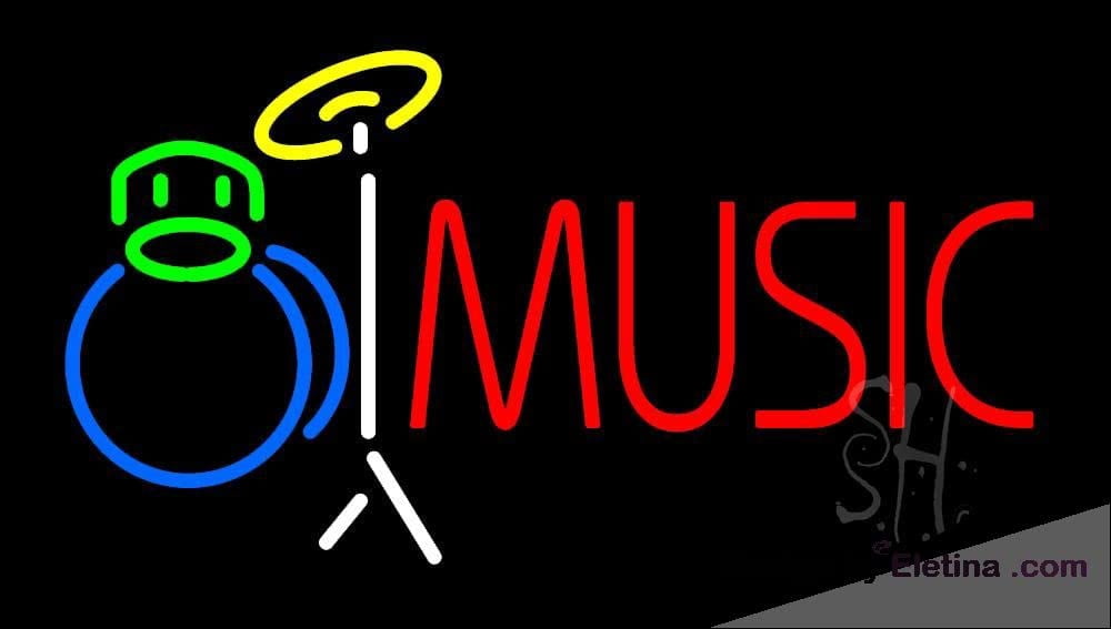 Neon Signs for Wall Decor Music With Drum Set Sign Neon Led Tubing ...
