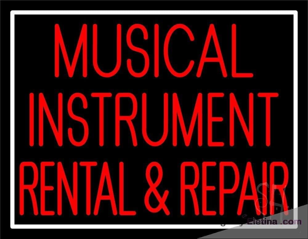 Neon Signs for Wall Decor Musical Instruments Rental And Repair Sign ...