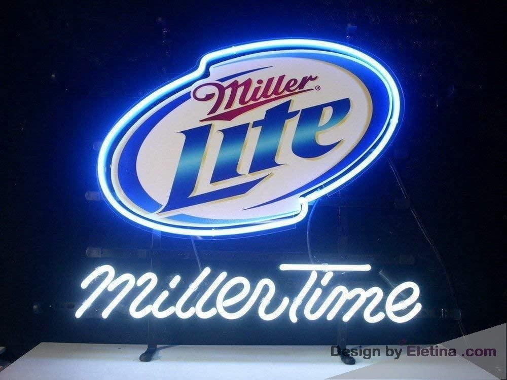 Neon Signs for Wall Decor New Millers Lite Miller Time Sign Man Cave ...