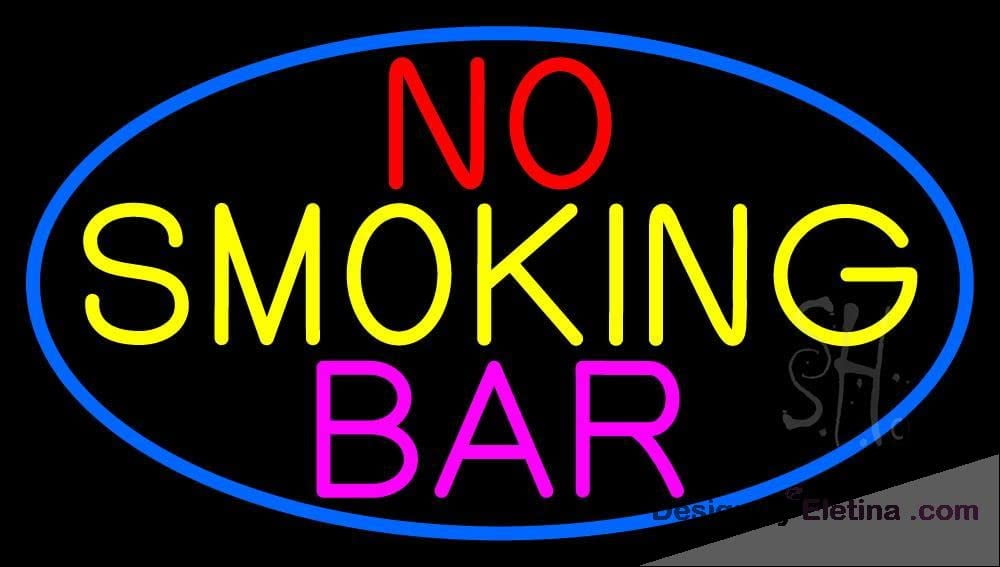 Neon Signs for Wall Decor No Smoking Bar With Blue Border Sign Neon Led ...