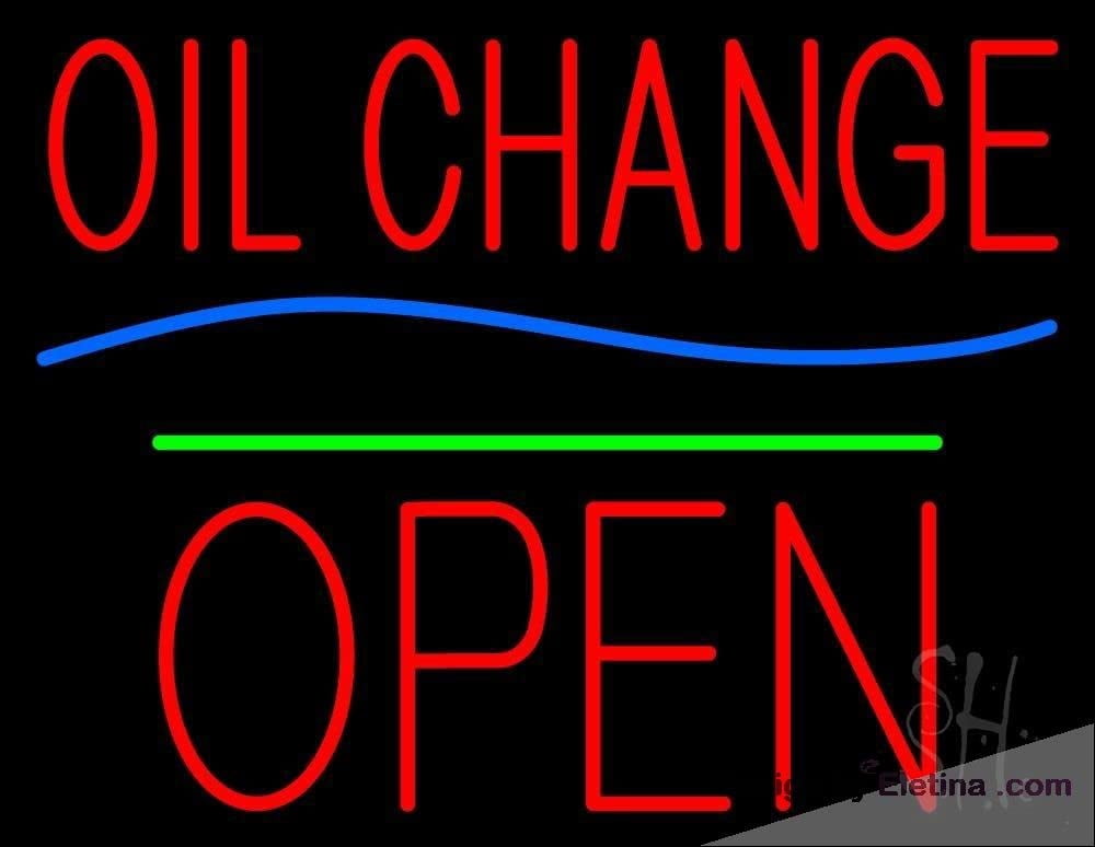 Neon Signs for Wall Decor Oil Change Open Block Green Line Sign Neon ...