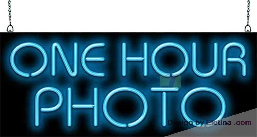 Neon Signs for Wall Decor One Hour Photo Sign Neon Led Tubing16x20inch ...