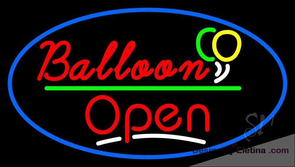 Neon Signs for Wall Decor Open Balloon Green Line Sign Neon Led ...
