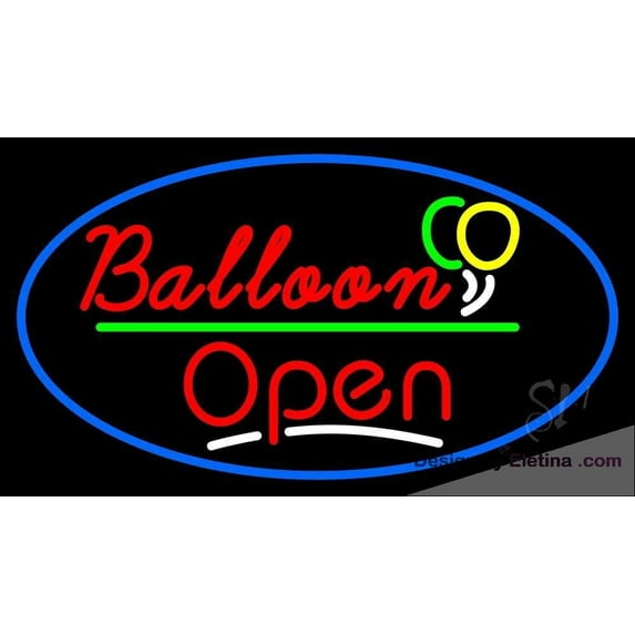 Neon Signs for Wall Decor Open Balloon Green Line Sign Neon Led ...