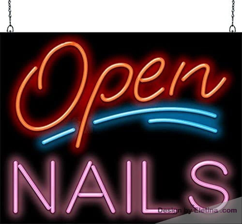 Neon Signs for Wall Decor Open With Nails Sign Neon Led Tubing ...