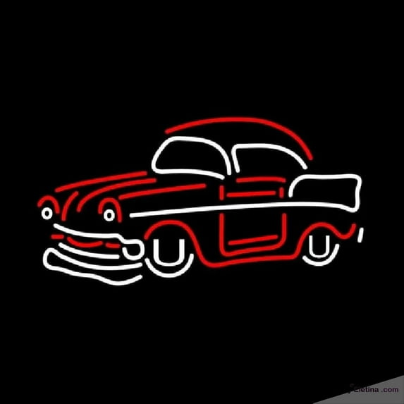 Neon Signs for Wall Decor Orange Classic Car Handmade Art Sign Neon Led ...