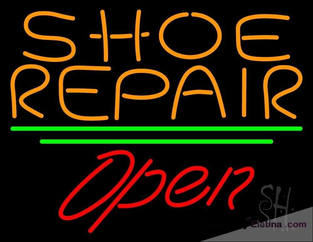 Neon Signs for Wall Decor Orange Shoe Repair Open Sign Neon Led Tubing ...