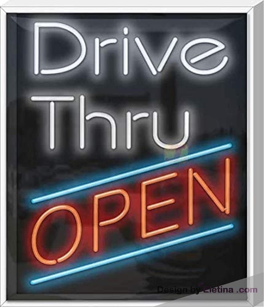 Neon Signs for Wall Decor Outdoor Drive Thru Open Sign Neon Led ...