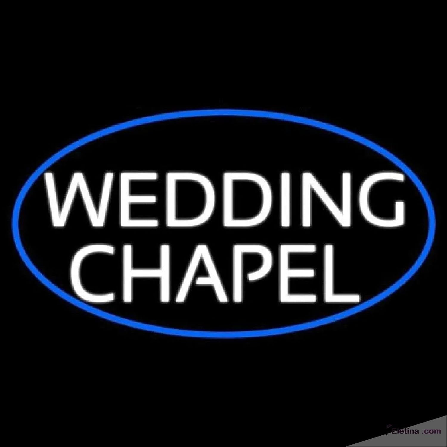 Neon Signs for Wall Decor Oval White Wedding Chapel Handmade Art Sign ...