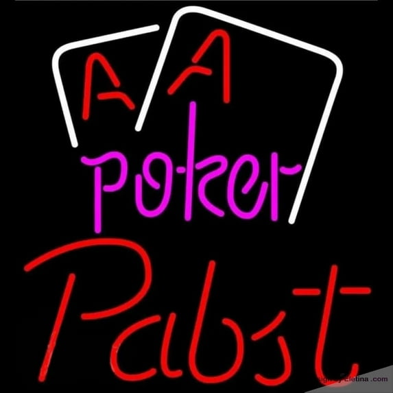 Neon Signs for Wall Decor Pabst Purple Lettering Red Aces White Cards ...