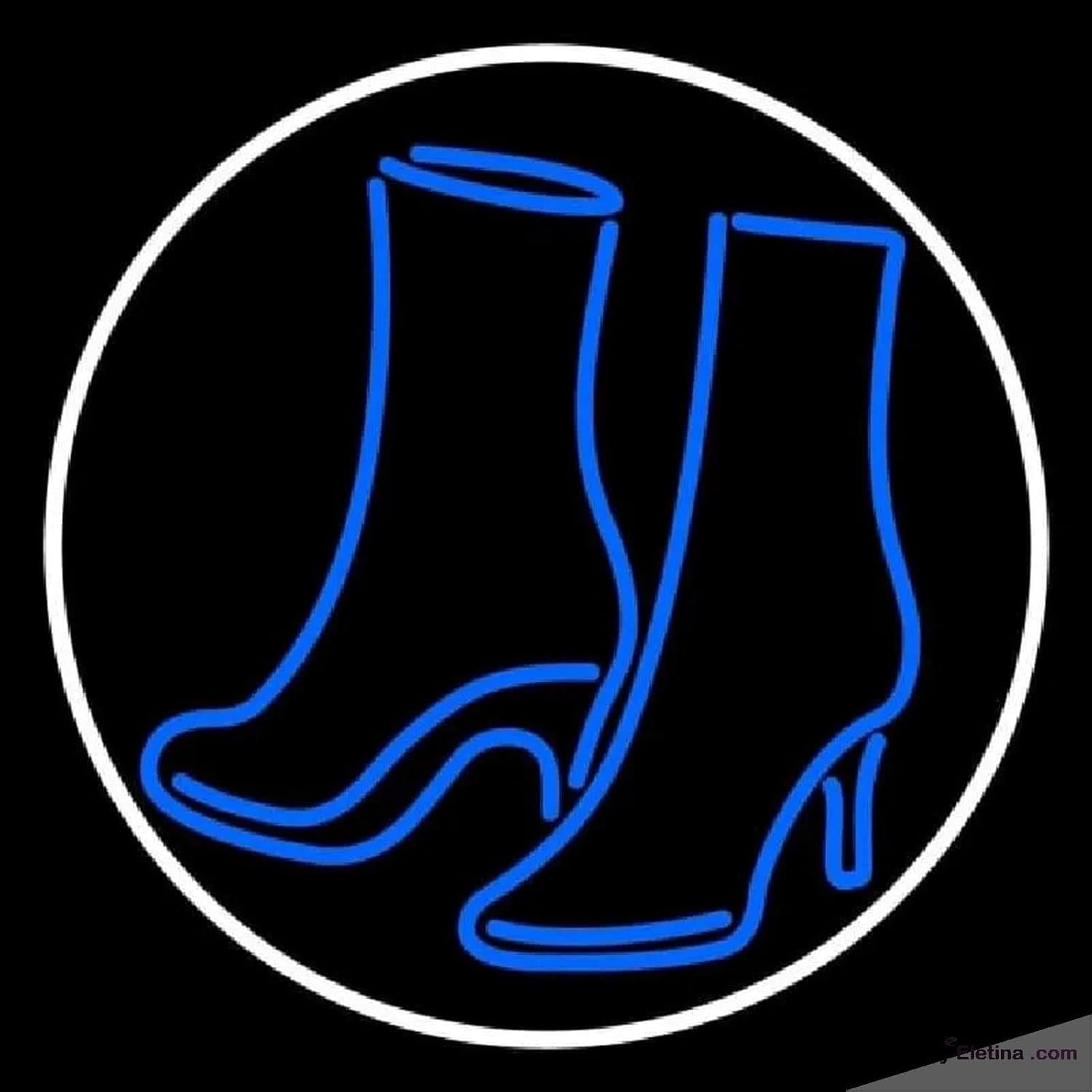 Neon Signs for Wall Decor Pair Of Boots With Border Handmade Art Sign ...
