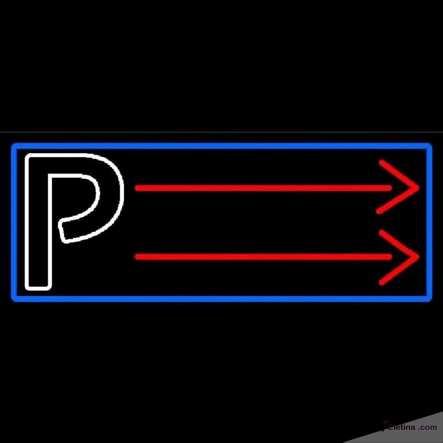 Neon Signs for Wall Decor Parking P With Arrow With Blue Border ...