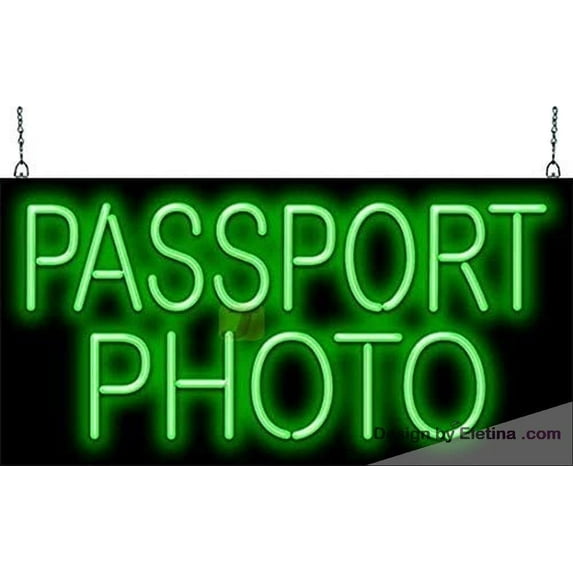 Neon Signs for Wall Decor Passport Photo Sign Neon Led Tubing16x20inch ...