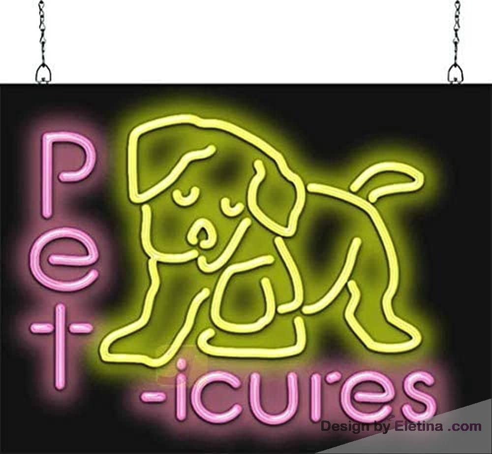 Neon Signs for Wall Decor Pet-icures Sign Neon Led Tubing 15x17inch ...