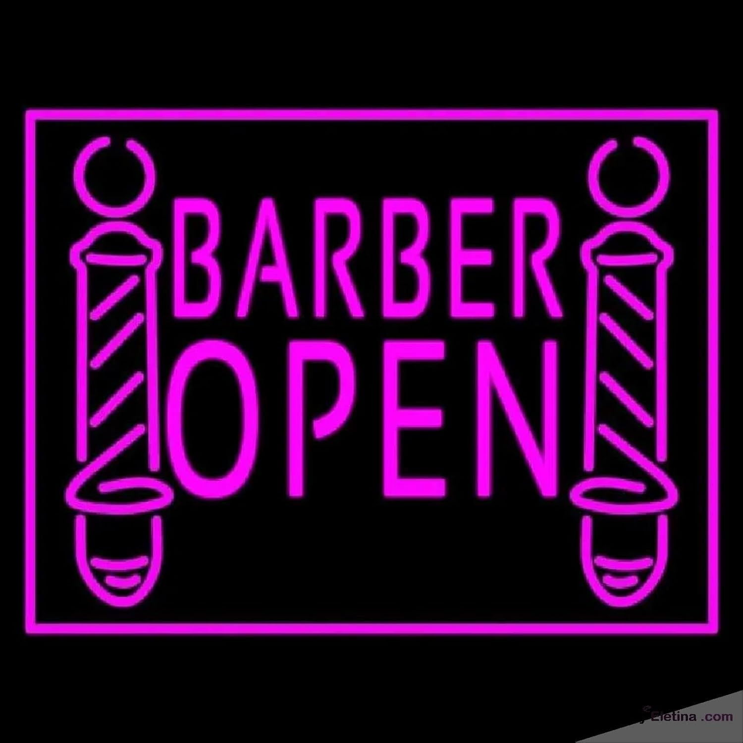 Neon Signs for Wall Decor Pink Barber Open Handmade Art Sign Neon Led ...