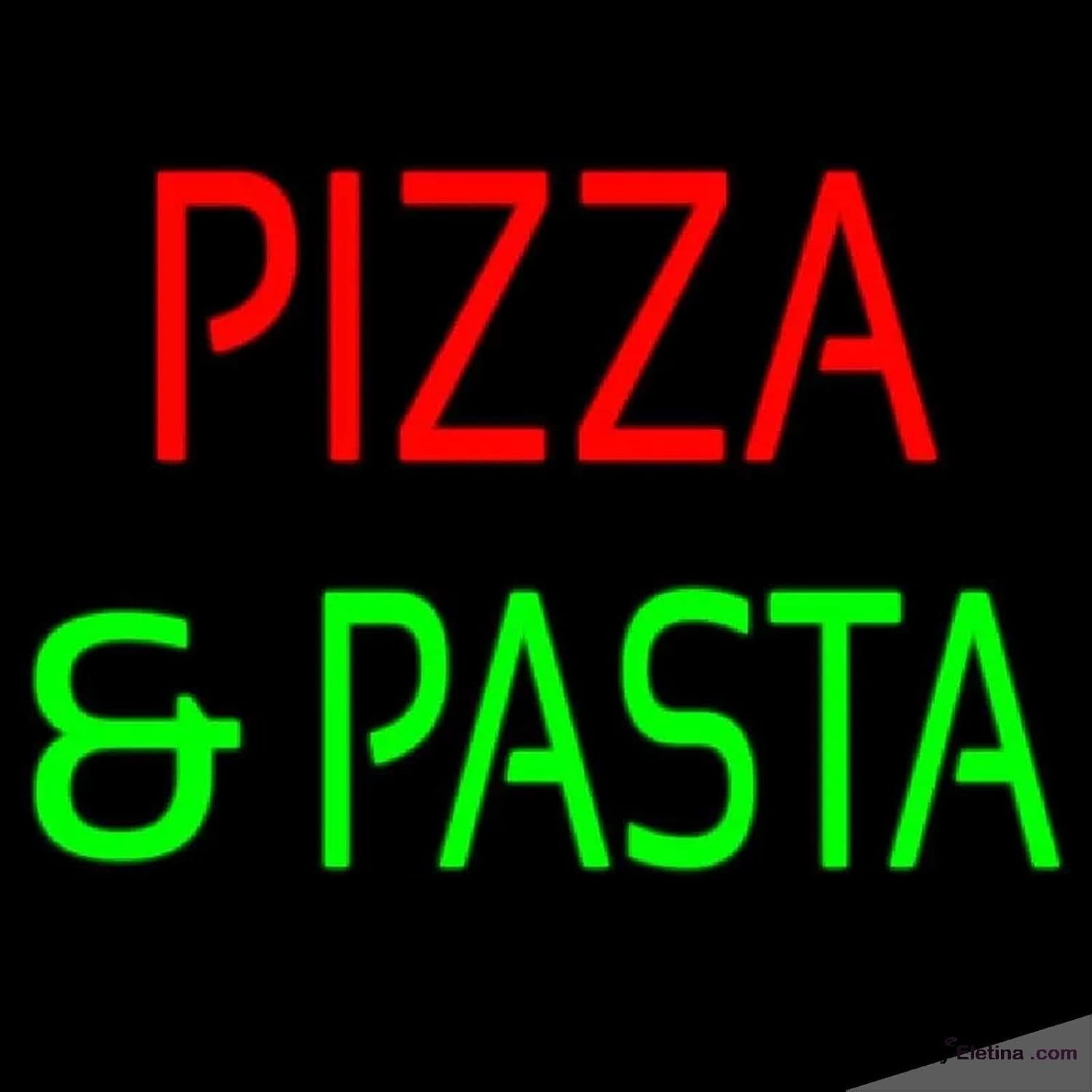 Neon Signs for Wall Decor Pizza And Pasta Red And Green Handmade Art ...