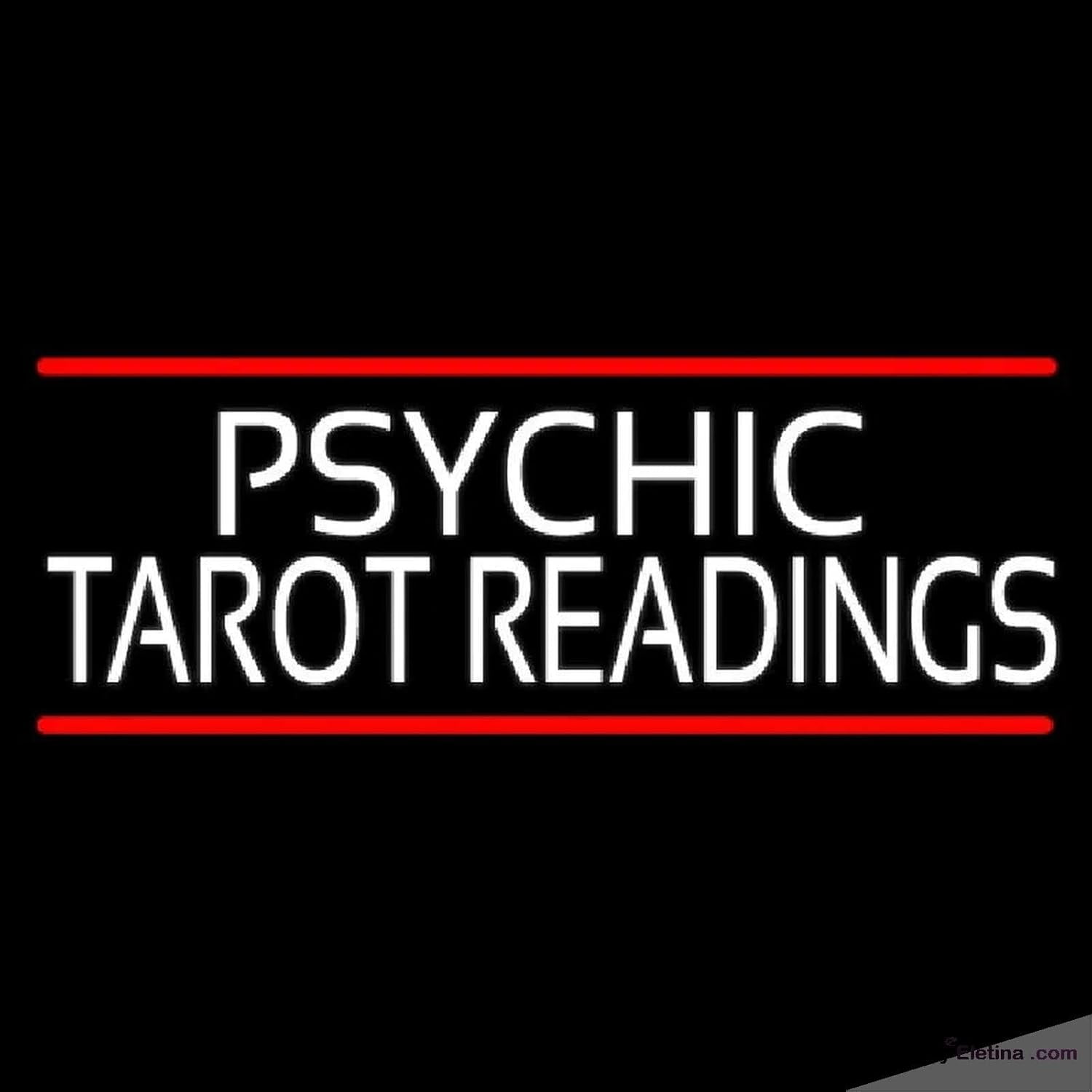 Neon Signs for Wall Decor Psychic Tarot Readings Block With Red Line ...