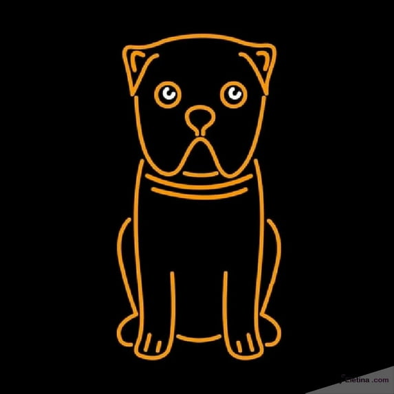 Neon Signs for Wall Decor Pug Dog Cartoon Poster Handmade Art Sign Neon ...