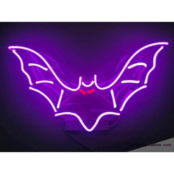 Neon Signs for Wall Decor Purple Bat Sign Acrylic Handmade Man Cave ...