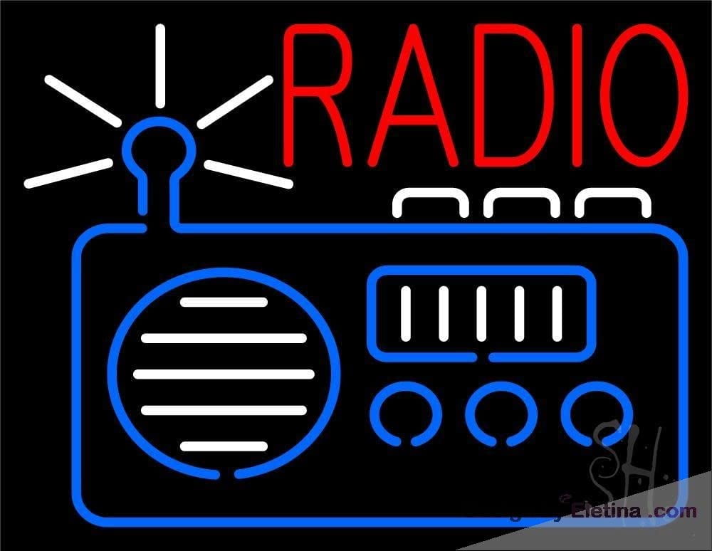 Neon Signs for Wall Decor Radio Logo And Red Radio Music Sign Neon Led ...