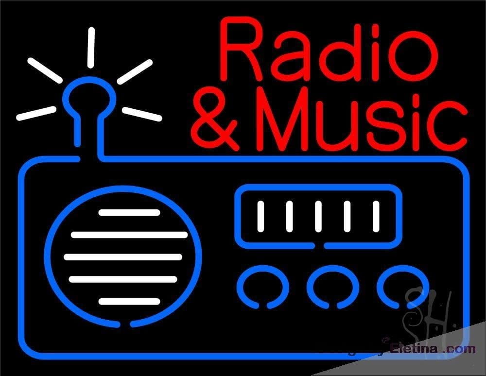 Neon Signs for Wall Decor Radio Logo Music And Radio Red Sign Neon Led ...