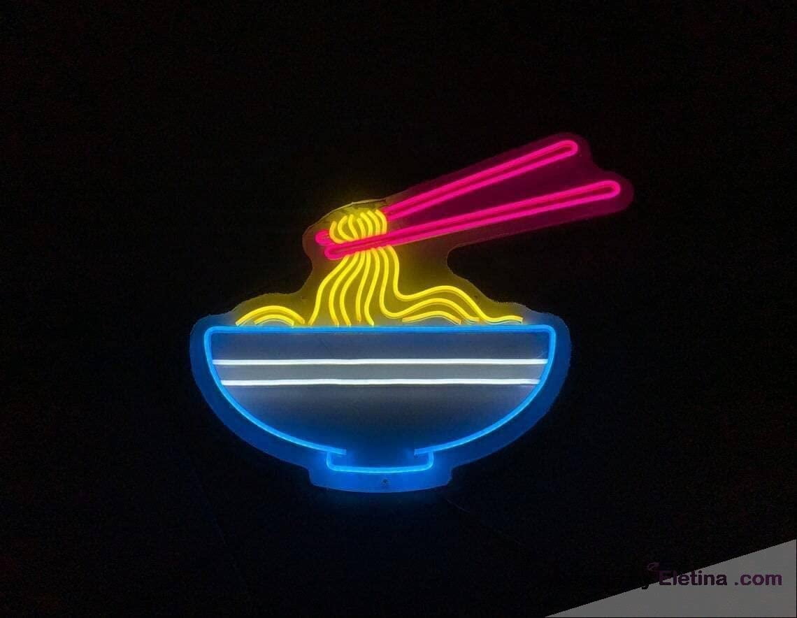 Neon Signs for Wall Decor Ramen Noodle Sign Light Lights Party Flex ...