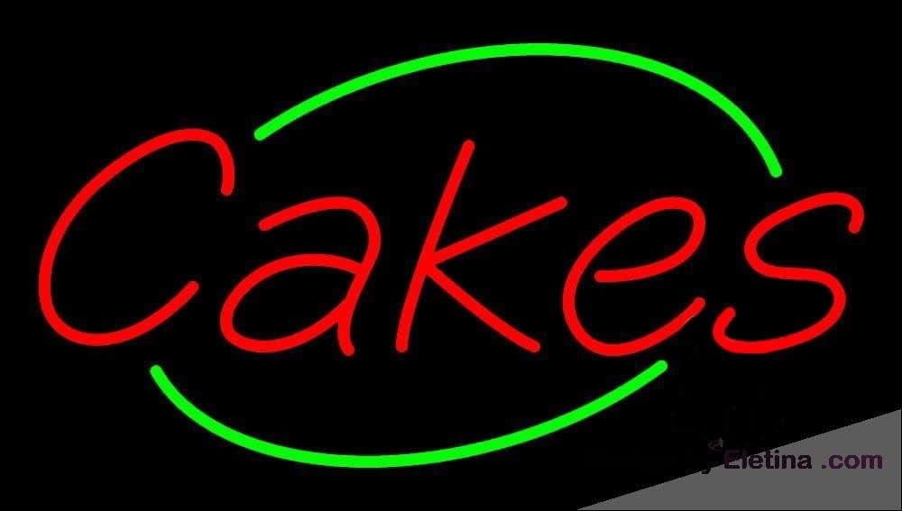 Neon Signs for Wall Decor Red Cakes Sign Neon Led Tubing16x20inch ...