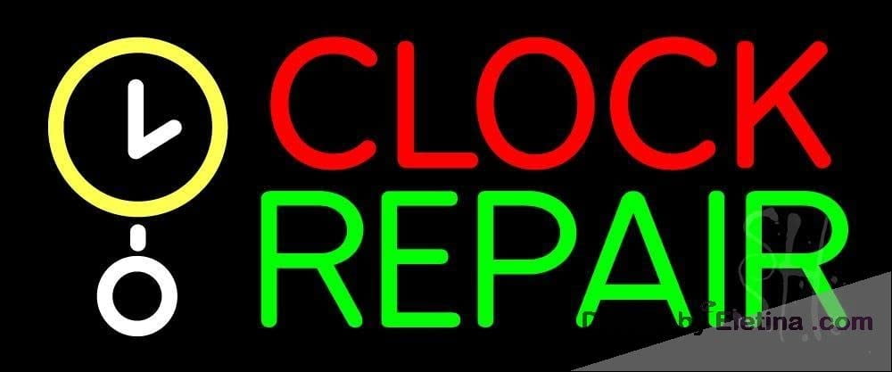 Neon Signs for Wall Decor Red Clock Green Repair Block Sign Neon Led ...