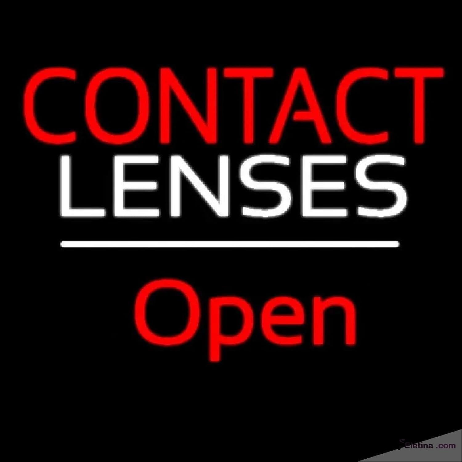 Neon Signs for Wall Decor Red Contact Lenses Open White Line Handmade ...