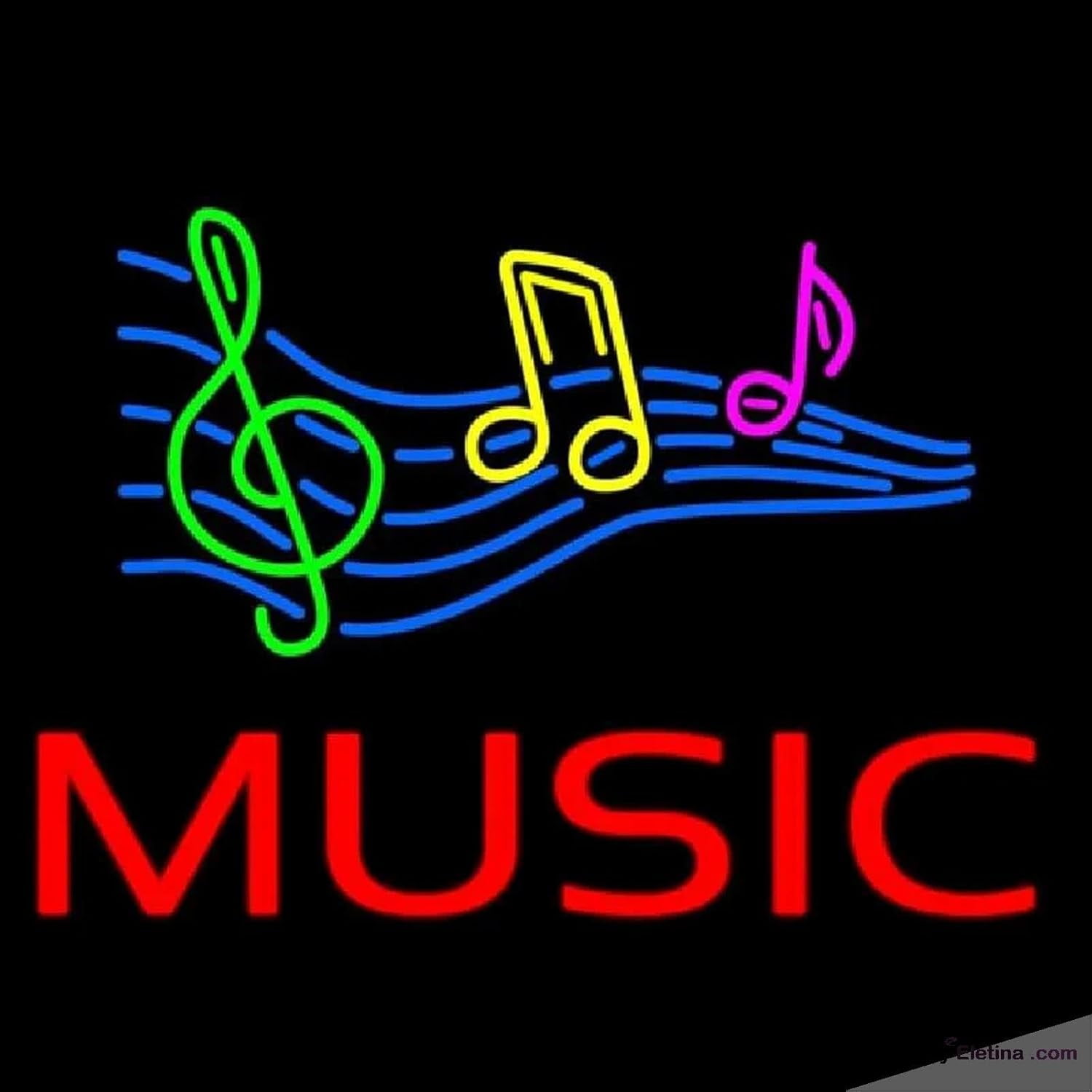 Neon Signs for Wall Decor Red Music With Musical Notes Handmade Art ...
