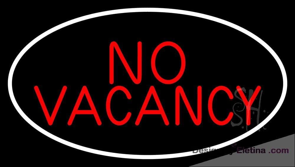 Neon Signs for Wall Decor Red No Vacancy With White Border Sign Neon ...