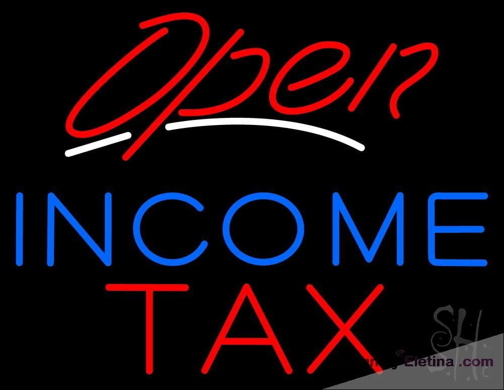 Neon Signs for Wall Decor Red Open Blue Income Tax Sign Neon Led ...