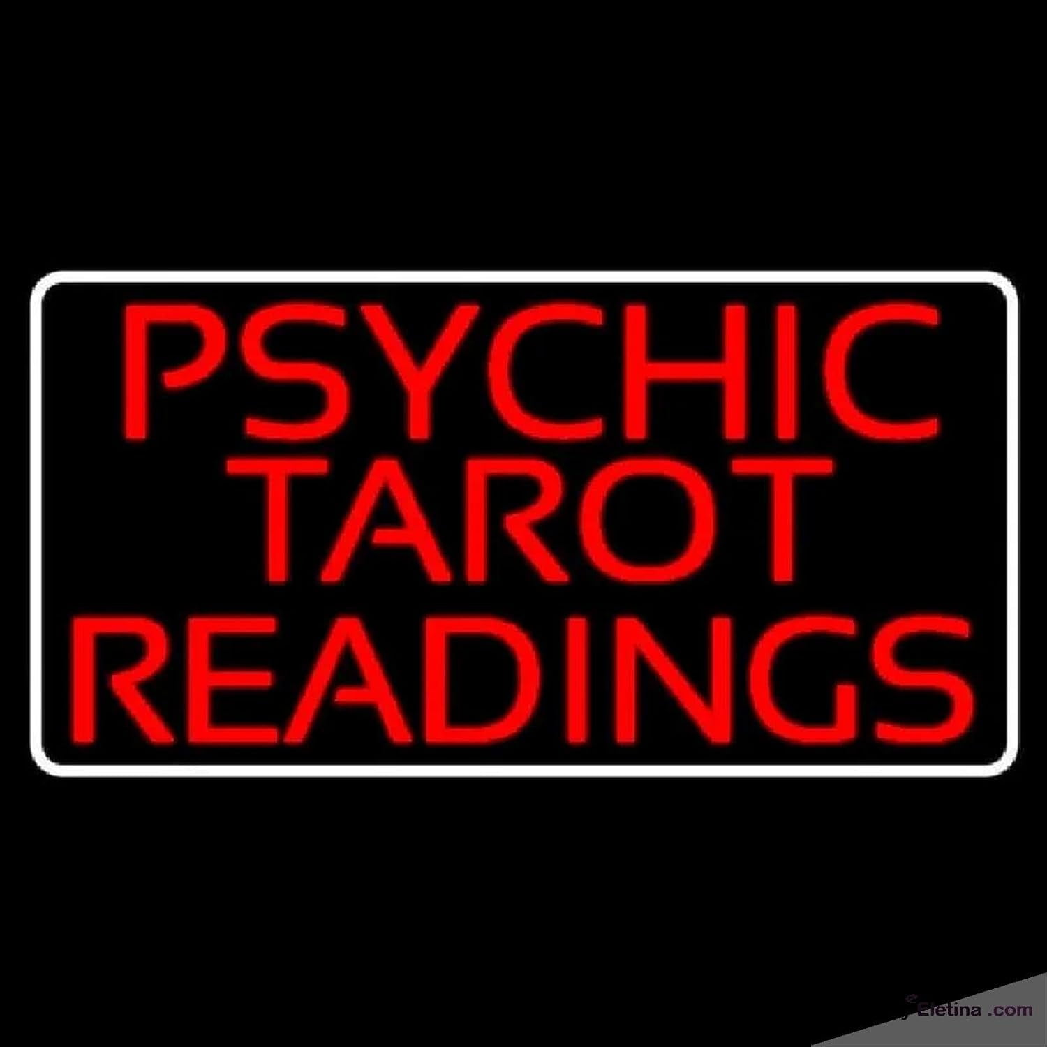 Neon Signs for Wall Decor Red Psychic Tarot Readings Block With Border ...