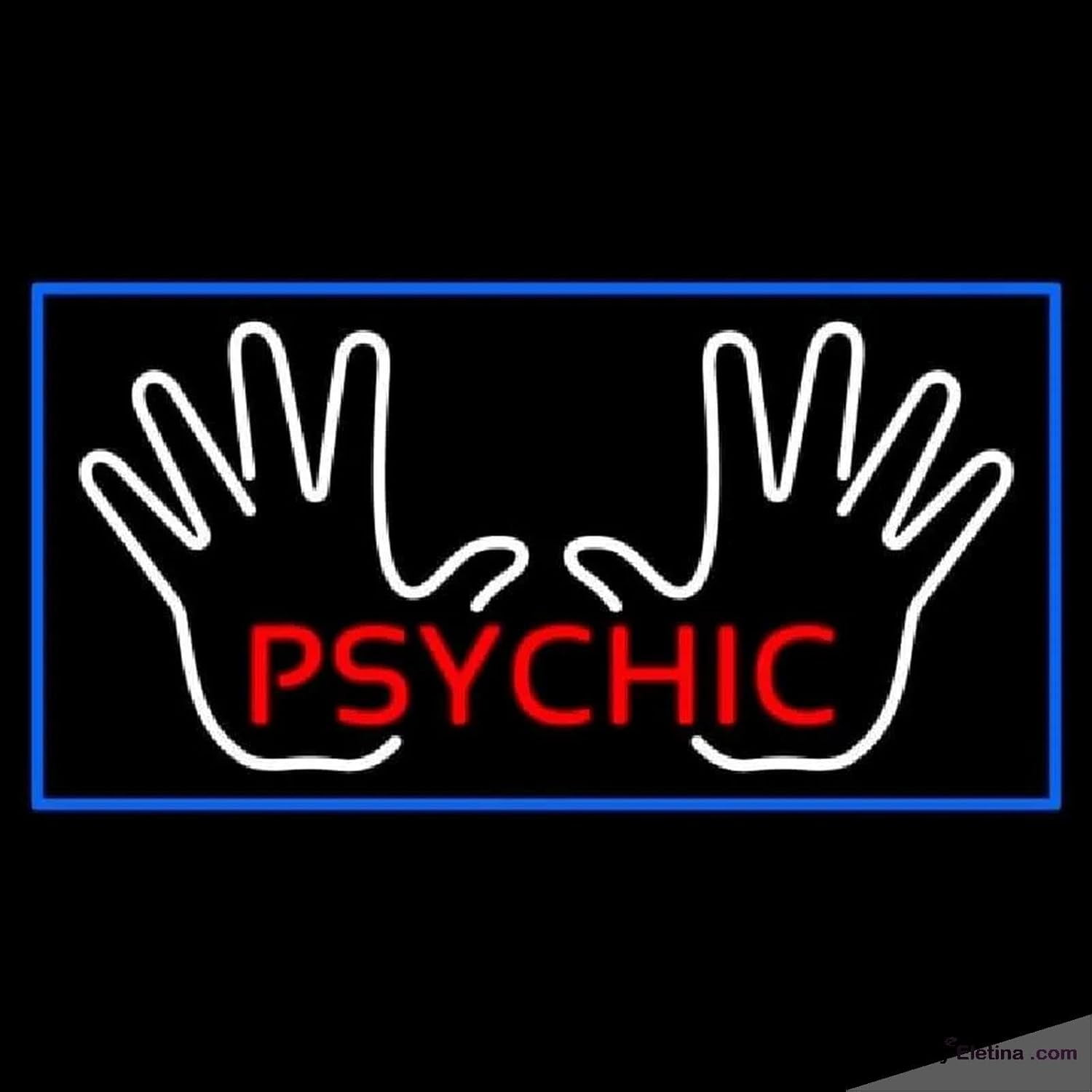Neon Signs for Wall Decor Red Psychic White Palms And Blue Border ...