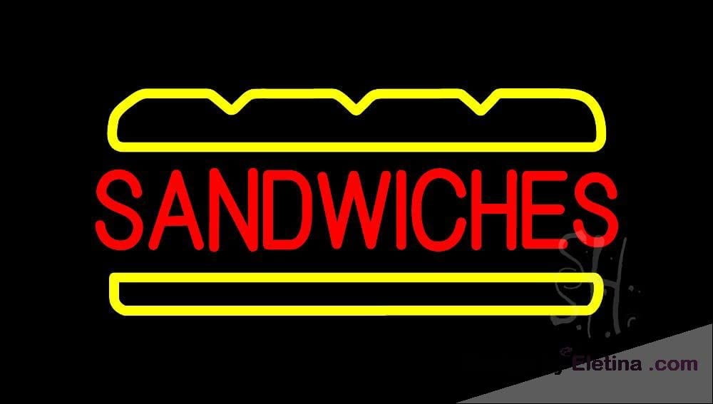 Neon Signs for Wall Decor Red Sandwiches Inside Sandwich Sign Neon Led ...