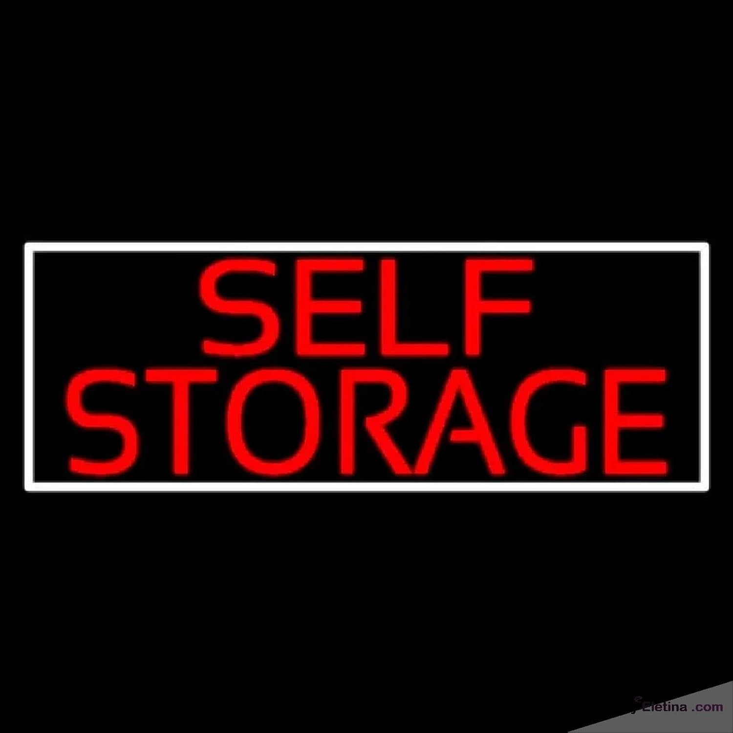 Neon Signs for Wall Decor Red Self Storage White Border Handmade Art ...
