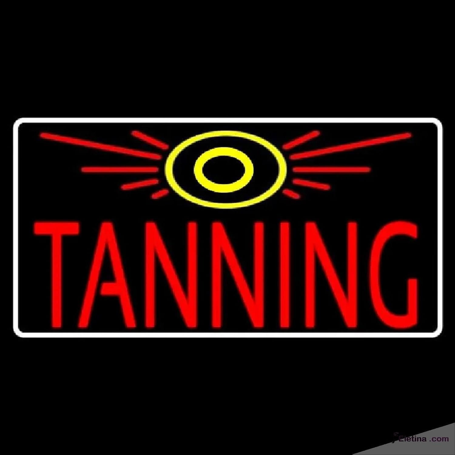 Neon Signs for Wall Decor Red Tanning With Sun Logo Handmade Art Sign ...