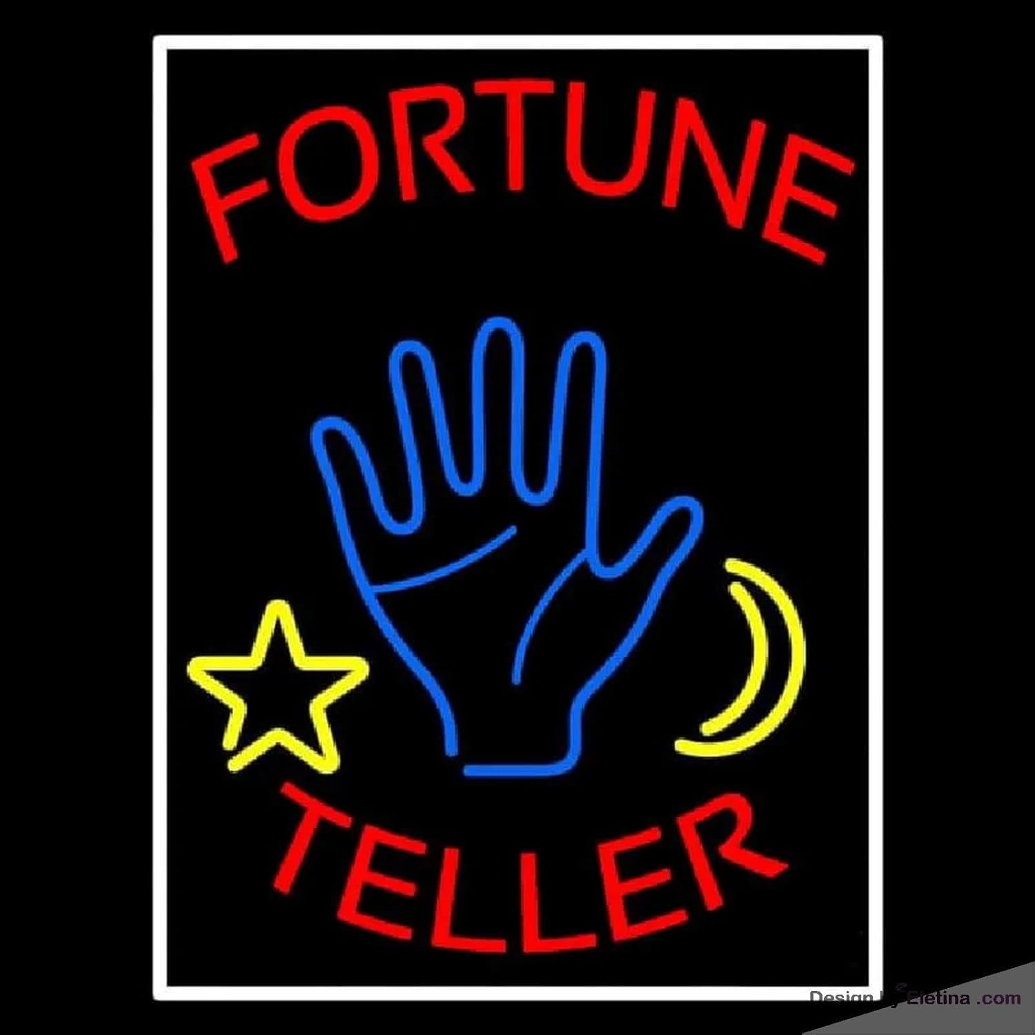 Neon Signs for Wall Decor Red Tune Teller With Logo And White Border ...