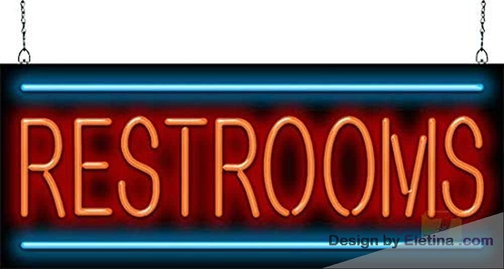 Neon Signs for Wall Decor Restrooms Sign Neon Led Tubing16x20inch ...