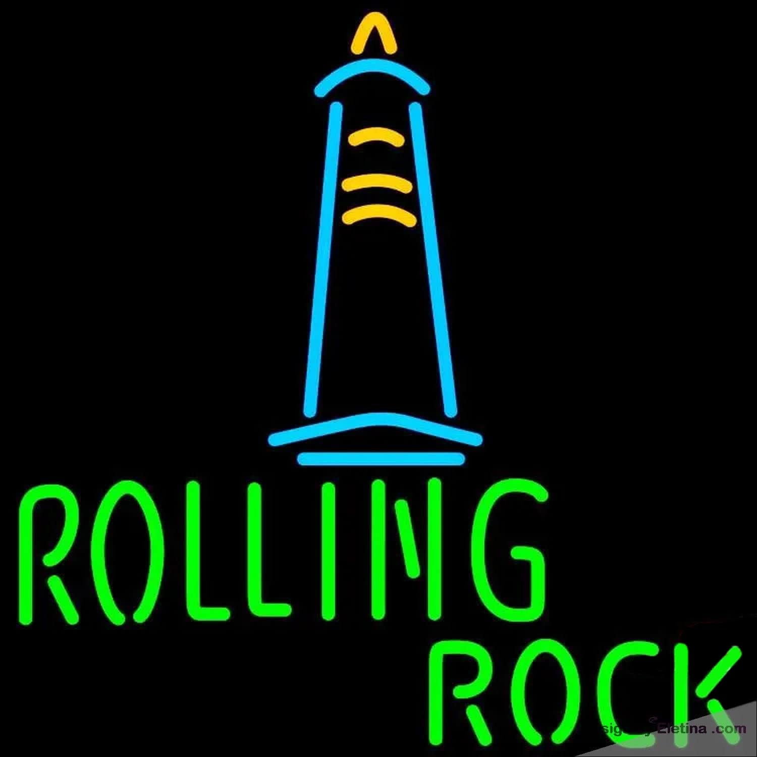 Neon Signs for Wall Decor Rolling Rock Lighthouse Lounge Beer Sign Neon ...