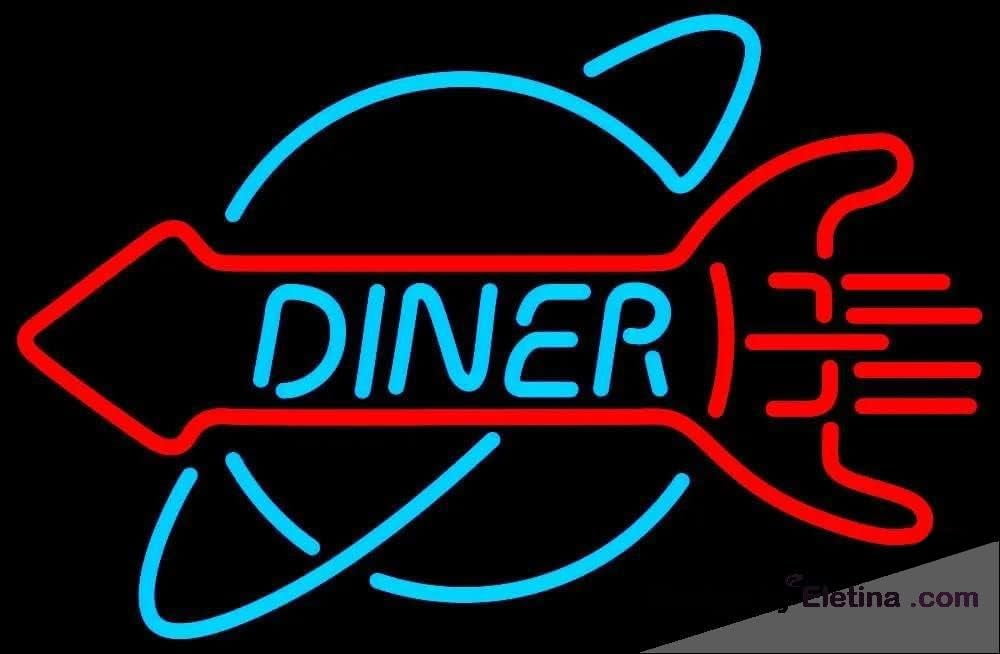 Neon Signs for Wall Decor S Rocket Diner Handmade Art Sign Neon Led ...