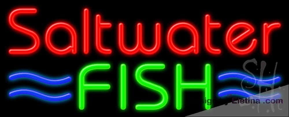 Neon Signs for Wall Decor Saltwater Fish Sign Neon Led Tubing16x20inch ...