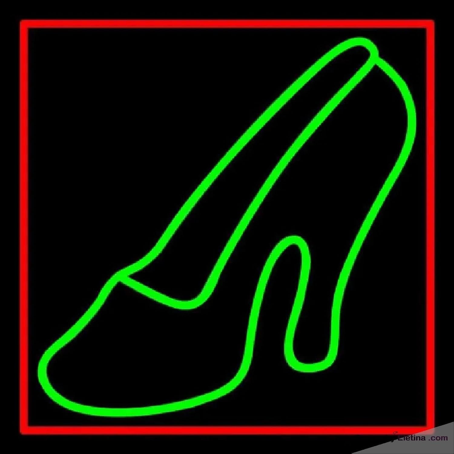 Neon Signs for Wall Decor Sandal High Heel With Border Handmade Art ...