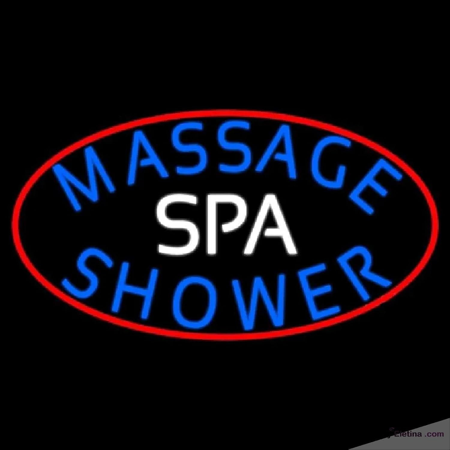 Neon Signs for Wall Decor Spa Massage With Red Border Handmade Art Sign ...