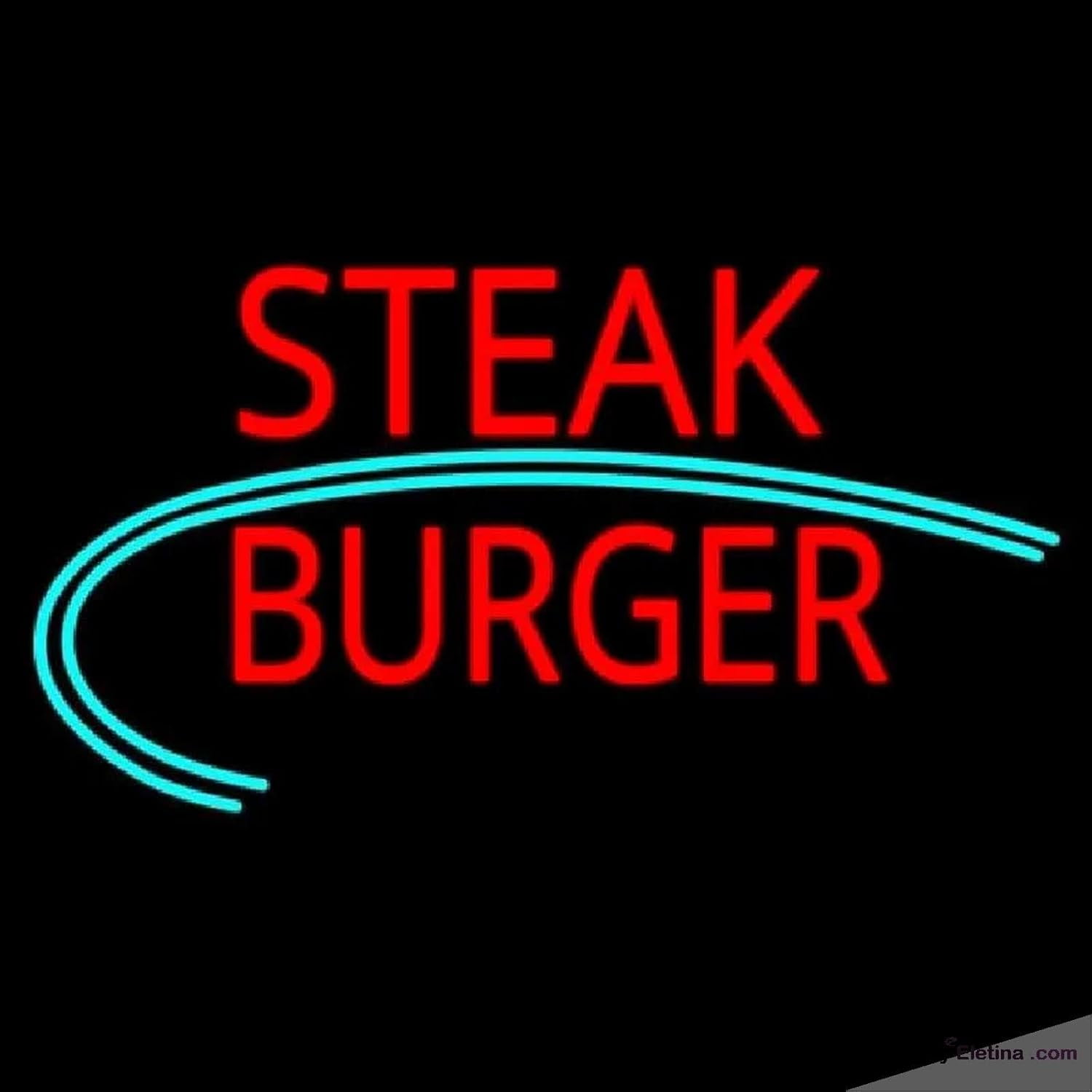 Neon Signs for Wall Decor Steak Burger Handmade Art Sign Neon Led ...
