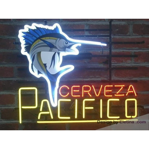 Neon Signs for Wall Decor Swordfish Cerveza Pacificos Sign Light Bar ...