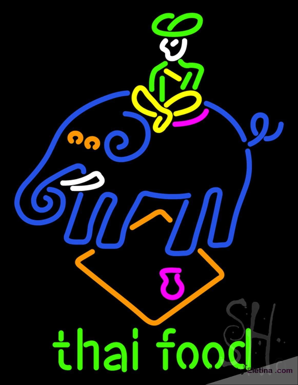 Neon Signs for Wall Decor Thai Food With Elephant Logo Sign Neon Led ...
